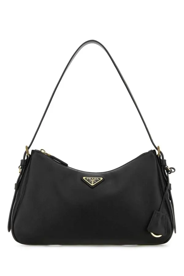 Prada Leather Medium Aimee Shoulder Bag - Black