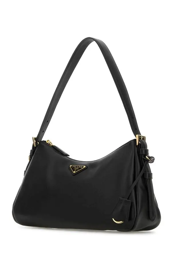Prada Leather Medium Aimee Shoulder Bag - Black