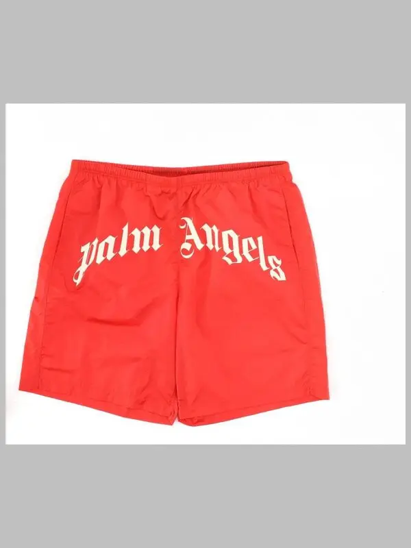 Palm Angels Logo Swim Shorts - Red