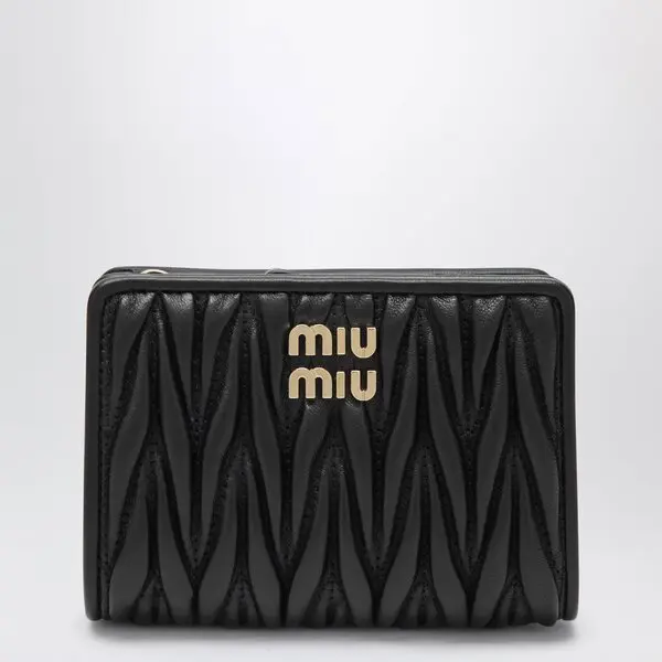 Miu Miu Small Matelasse Nappa Wallet - Black