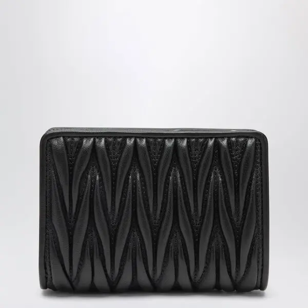 Miu Miu Small Matelasse Nappa Wallet - Black