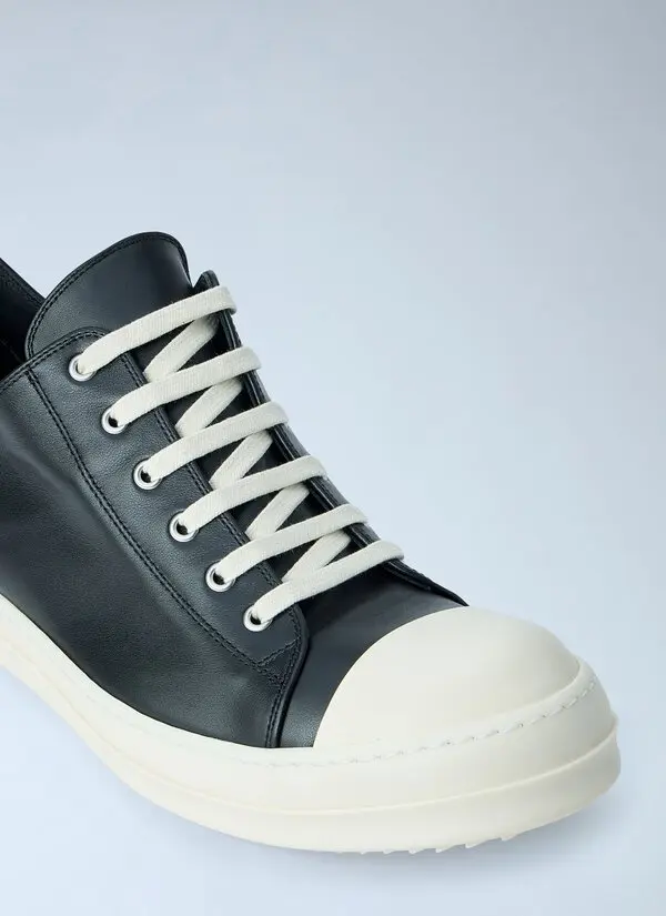 Rick Owens Leather Low-top Sneakers - Black