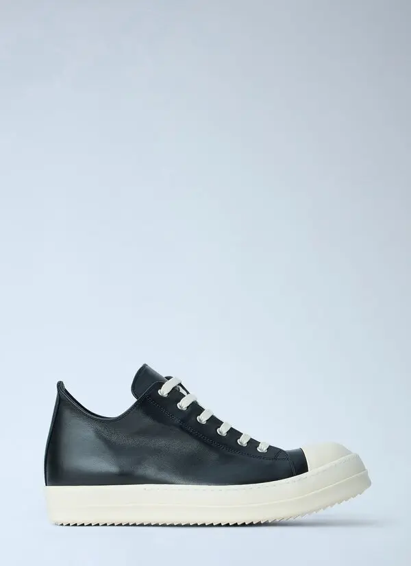 Rick Owens Leather Low-top Sneakers - Black & Milk