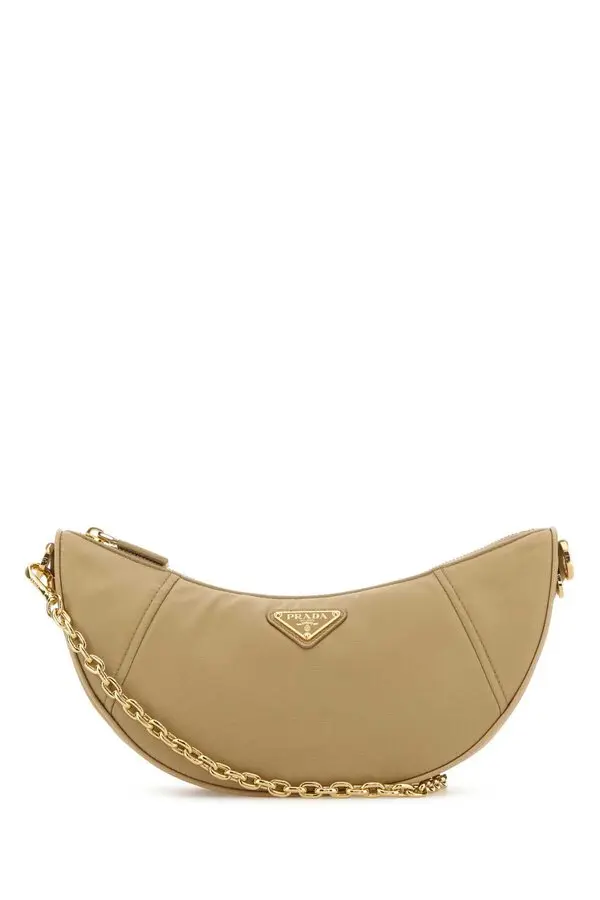 Prada Re-nylon Demi-lune Shoulder Bag - Brown