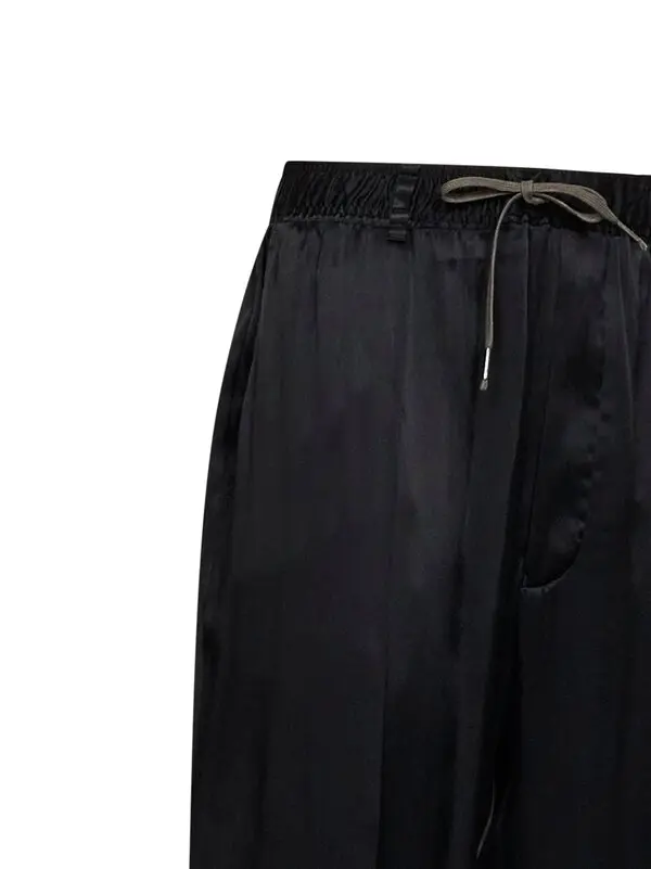 MAISON MARGIELA Black Satin Drawstring Trousers