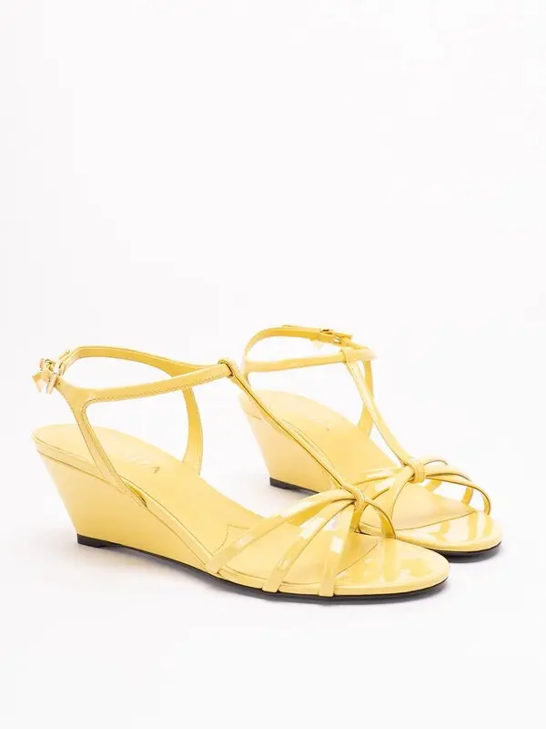 Prada Patent Leather Wedge Sandals - Multicolor