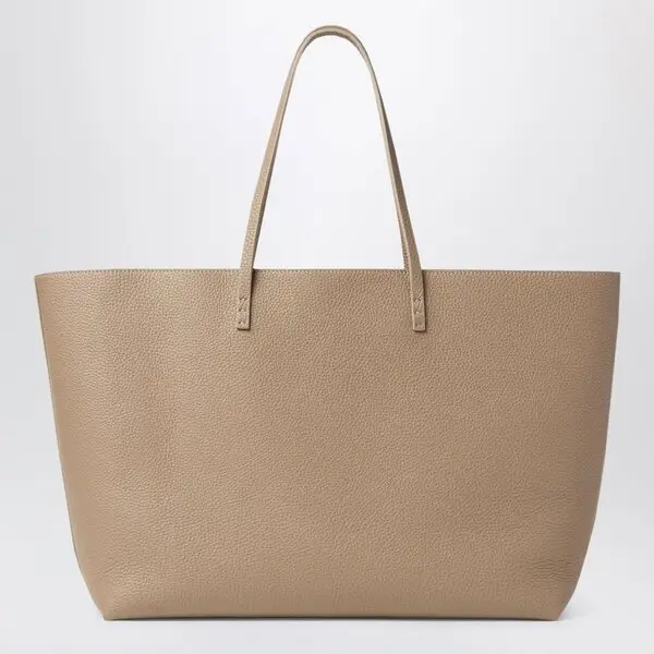 Fendi Cuoio Romano Leather Medium Roll Shopper - Cream