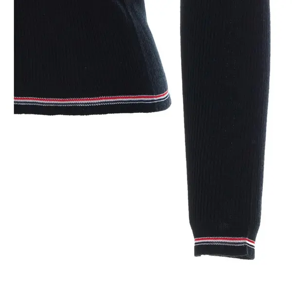 Thom Browne Ribbed Striped Logo Cardigan