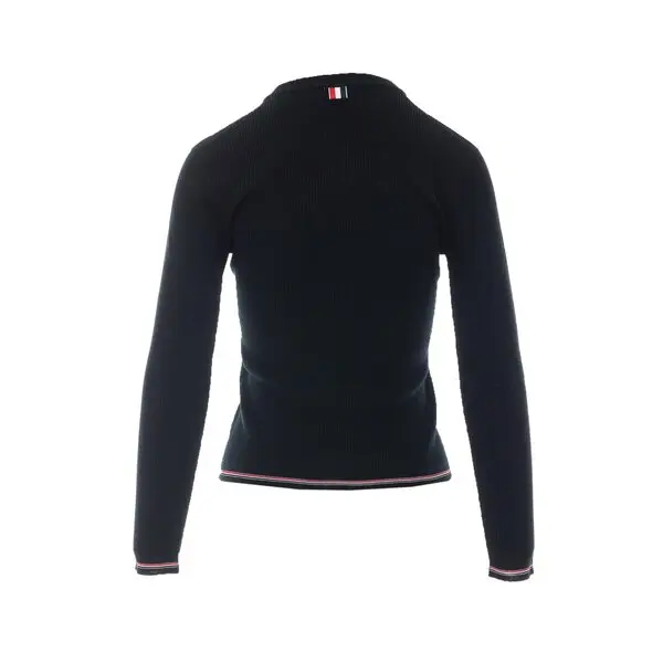 Thom Browne Ribbed Striped Logo Cardigan
