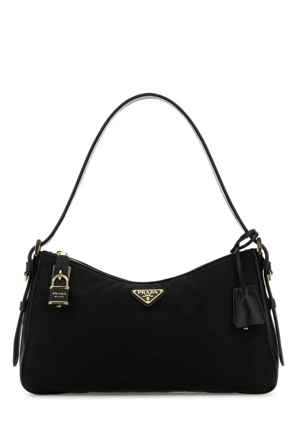 Prada Nylon Large Aimee Shoulder Bag - Black