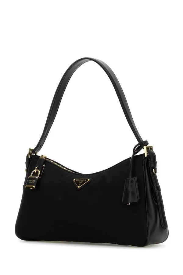 Prada Nylon Large Aimee Shoulder Bag - Black