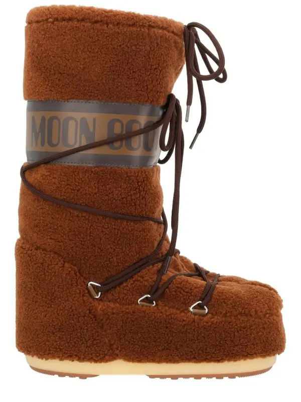 Moon Boot Icon Boot With Logo - Brown