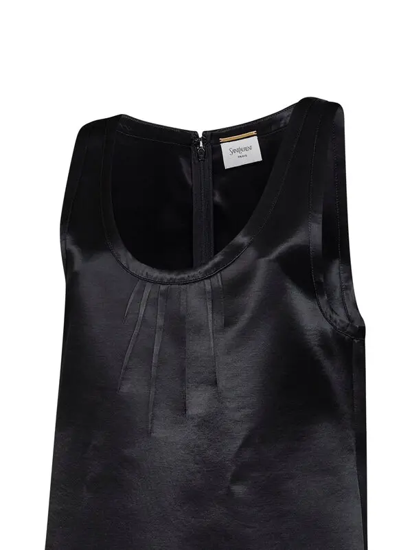 Saint Laurent Satin Cassandre Sheath Mini Dress - Multicolor