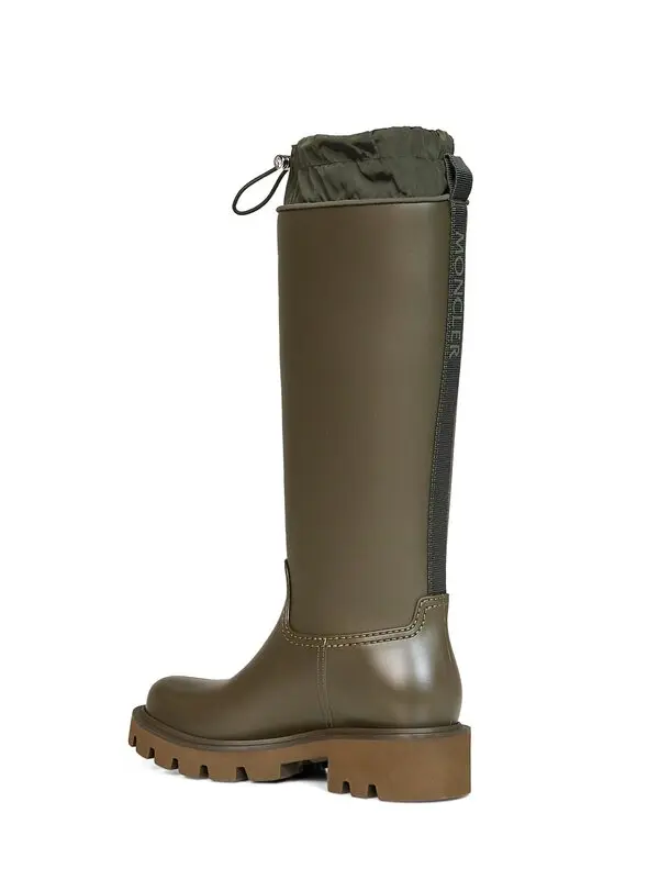 Moncler Olive Green Kickstream High Rain Boots
