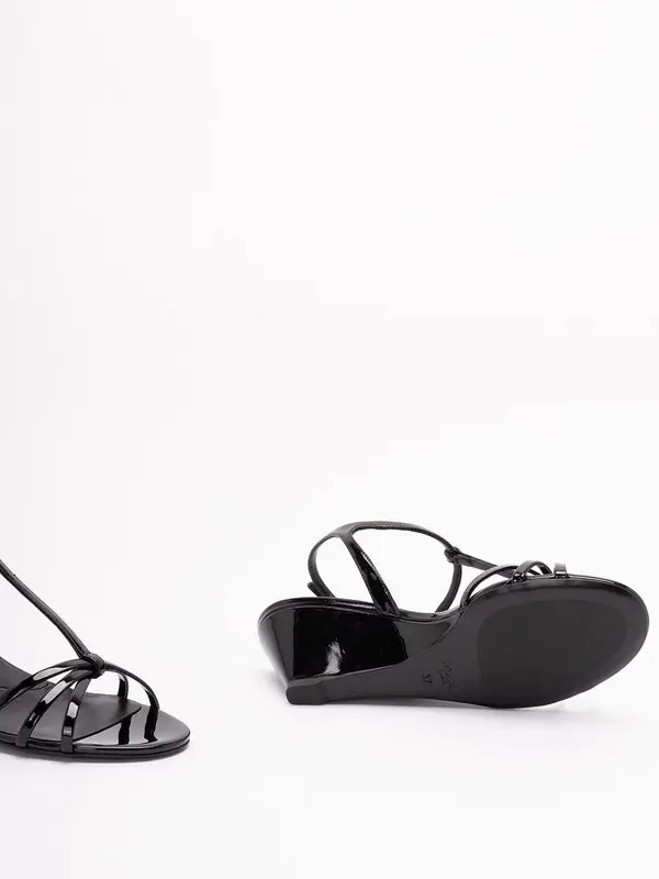 Prada Patent Leather Wedge Sandals - Multicolor