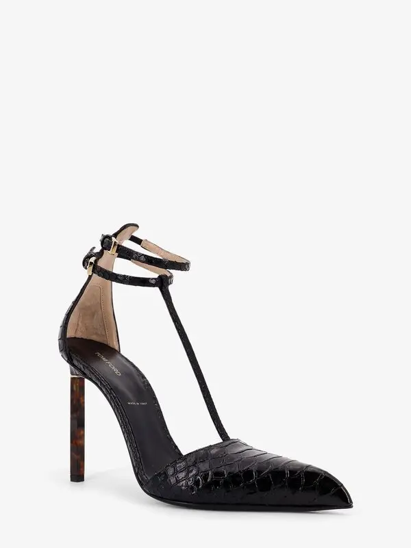 TOM FORD Python-effect Leather Pumps - Black