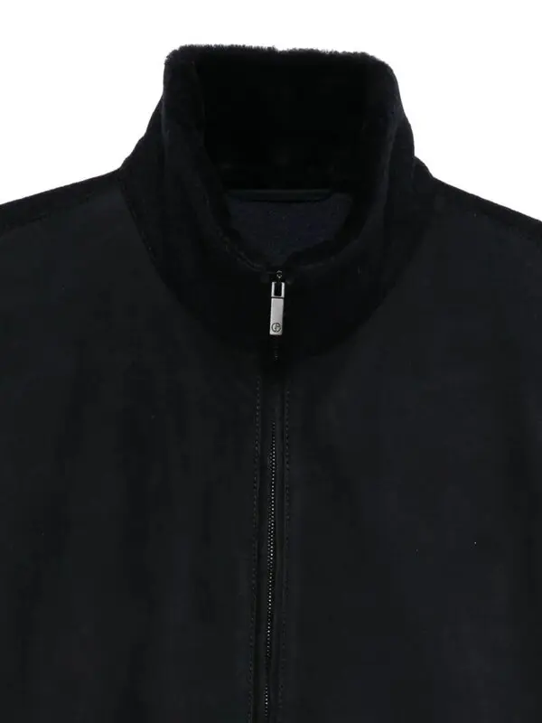 Giorgio Armani High-neck Bluson Jacket With Shearling Details