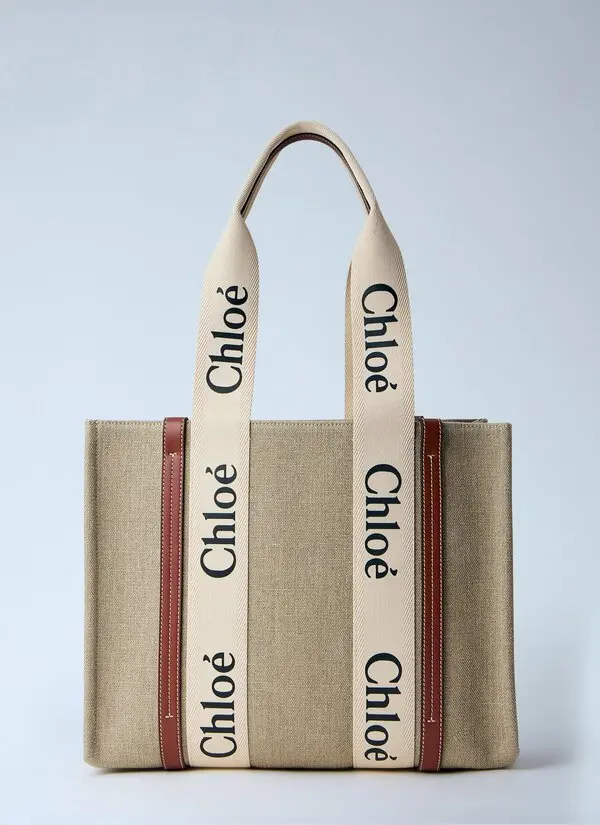 Chloé Medium Woody Tote Bag - Cream