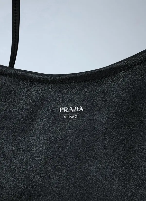 Prada Leather Large Route Tote Bag - Black