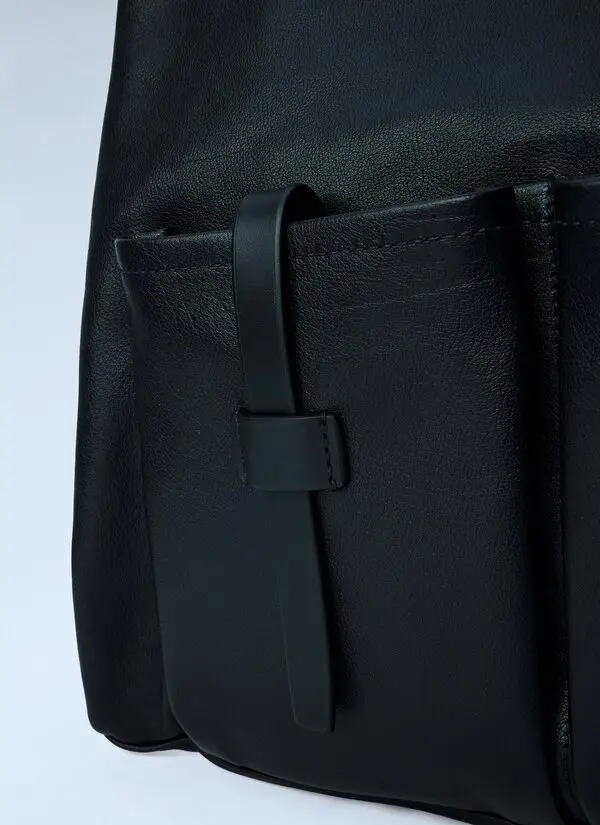 Prada Leather Large Route Tote Bag - Black