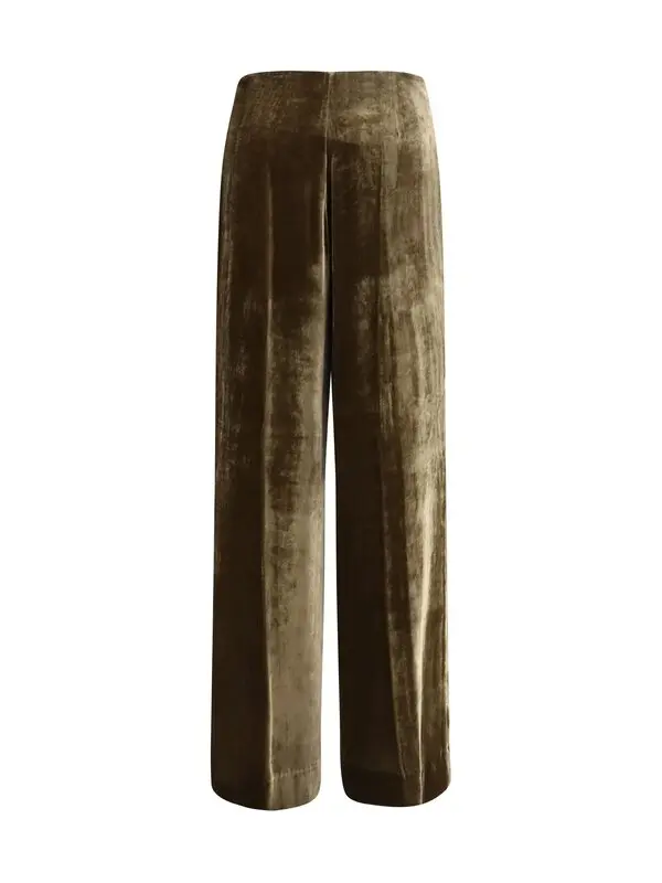 P.a.r.o.s.h Velvet Palazzo Pants - Brown