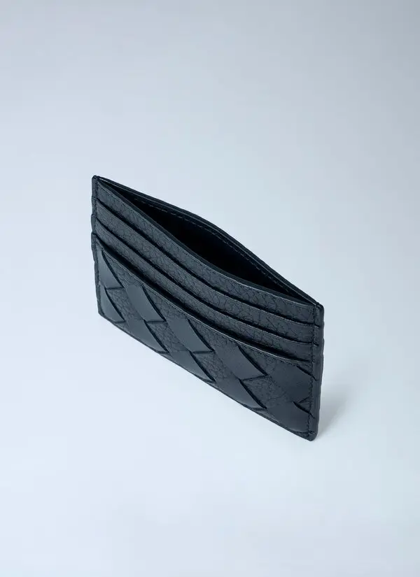 Bottega Veneta Intrecciato Leather Card Holder - Black