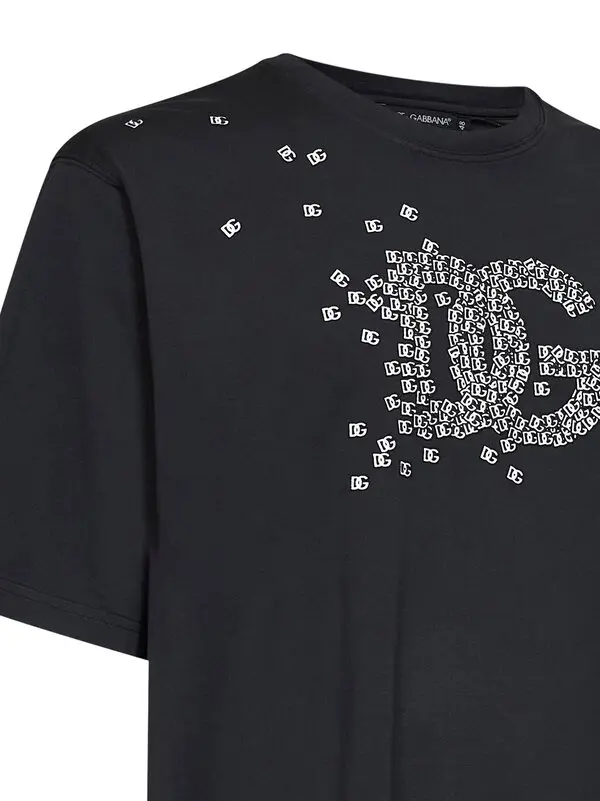 Dolce & Gabbana Black Cotton Logo-printed T-shirt