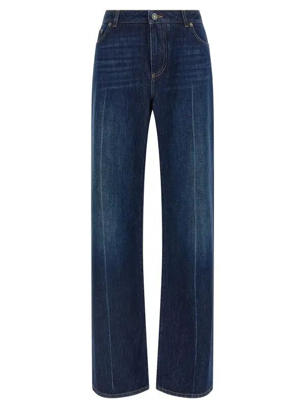Dolce & Gabbana Stretched Pleated Trompe L'oeil Jeans