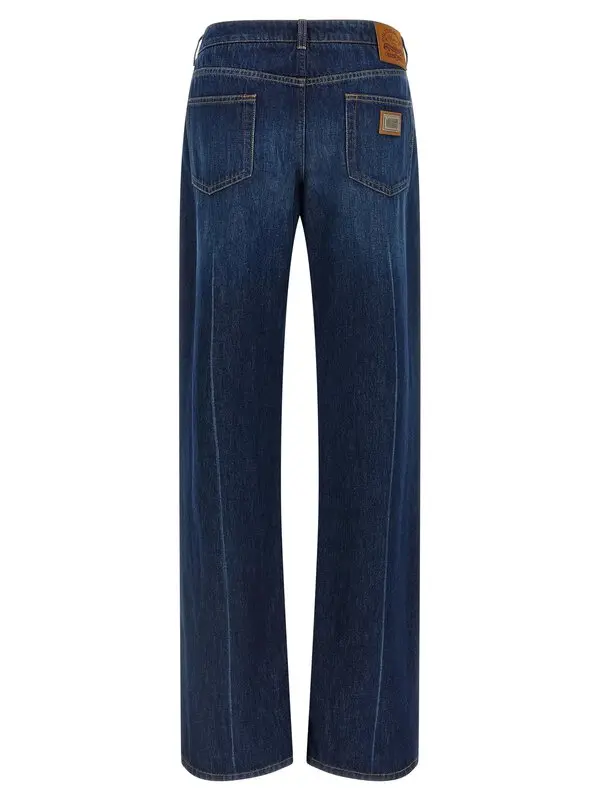 Dolce & Gabbana Stretched Pleated Trompe L'oeil Jeans