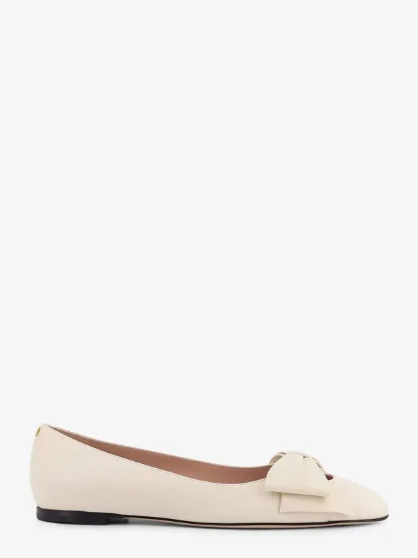 Valentino Garavani Leather Bow Ballerinas - Cream