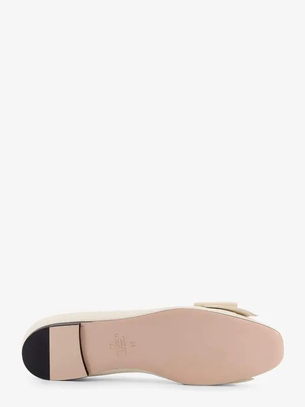 Valentino Garavani Leather Bow Ballerinas - Cream