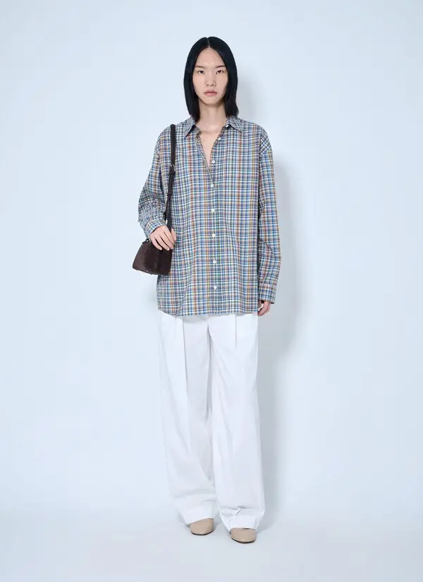 TOTEME Single Pleat Cotton Trousers - White
