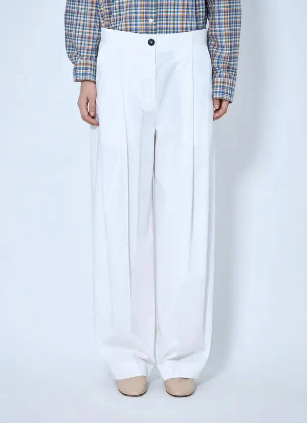 TOTEME Cotton Trousers - White