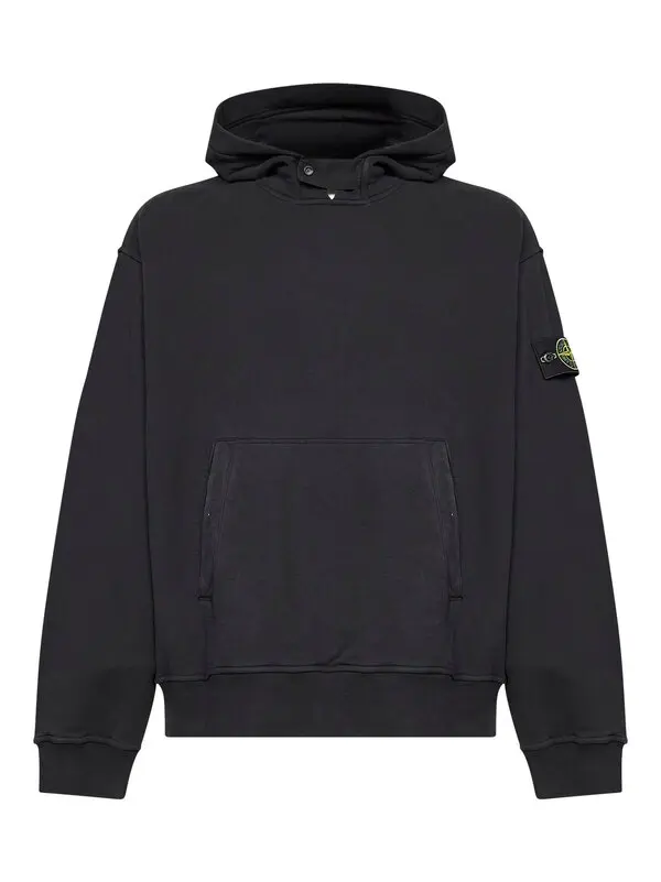 Stone Island Black Organic Cotton Hoodie