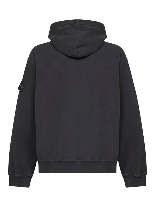 Stone Island Black Organic Cotton Hoodie