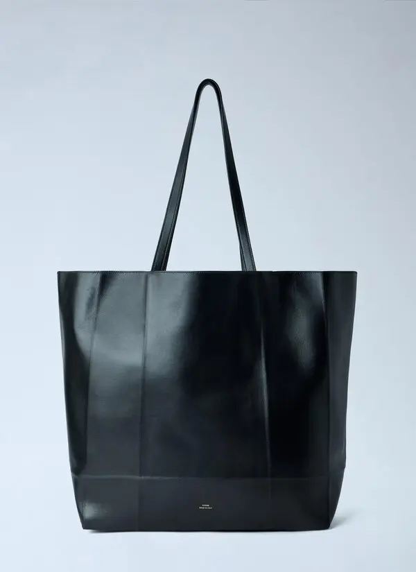 TOTEME Roam Leather Tote Bag - Black