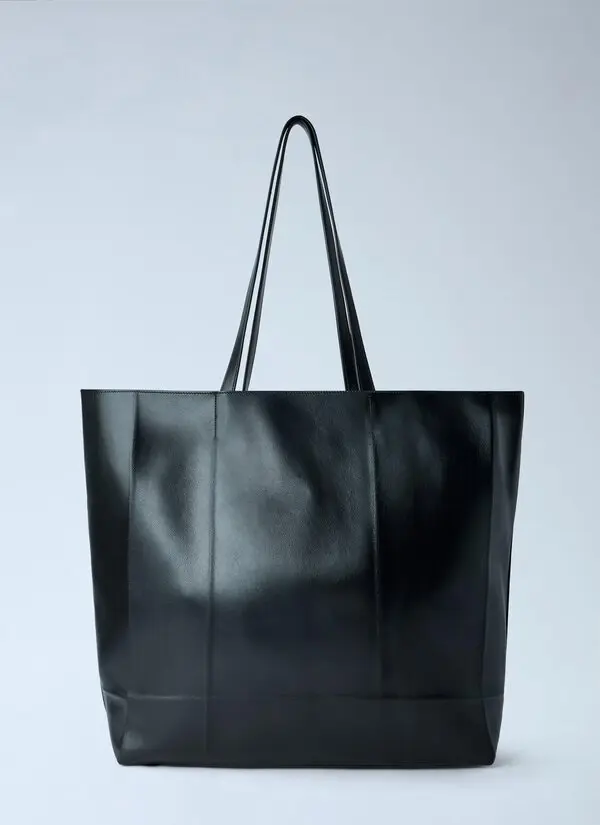 TOTEME Roam Leather Tote Bag - Black