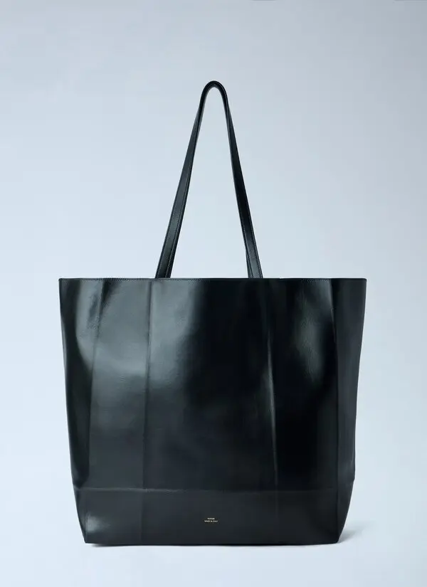 TOTEME Leather Tote Bag - Black