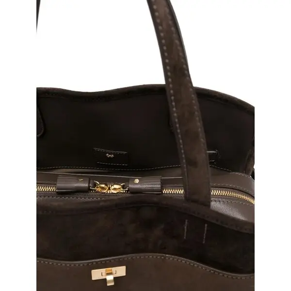 ANYA HINDMARCH Calf Leather And Suede Tote Bag - Brown