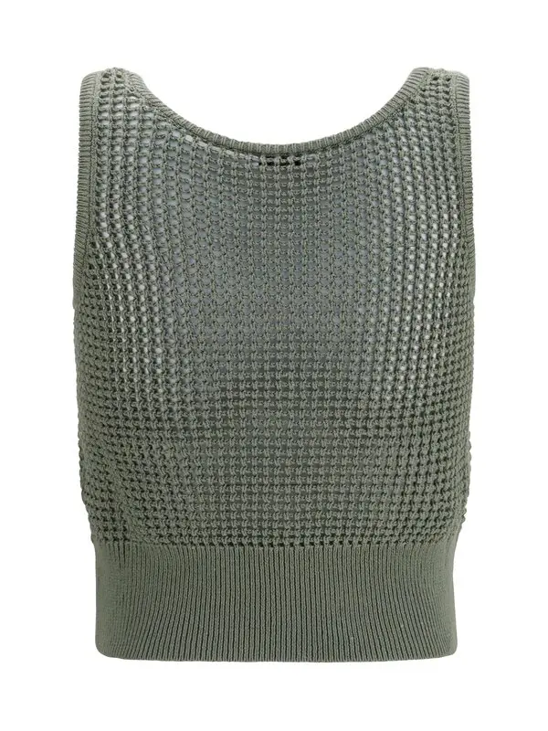 Brunello Cucinelli Perforated Sequin Tank Top