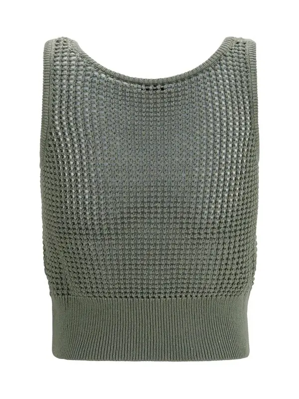 Brunello Cucinelli Perforated Sequin Tank Top - Green