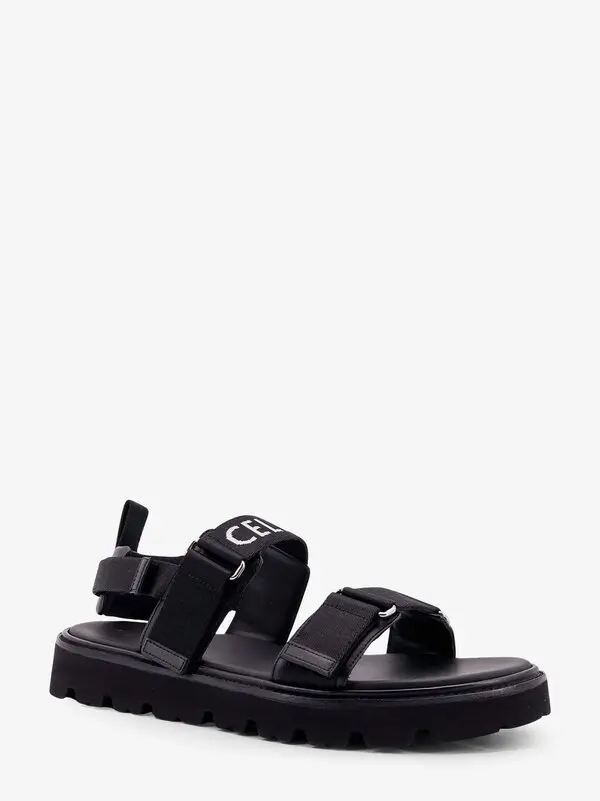 Celine Jacquard Canvas Sandals - Black