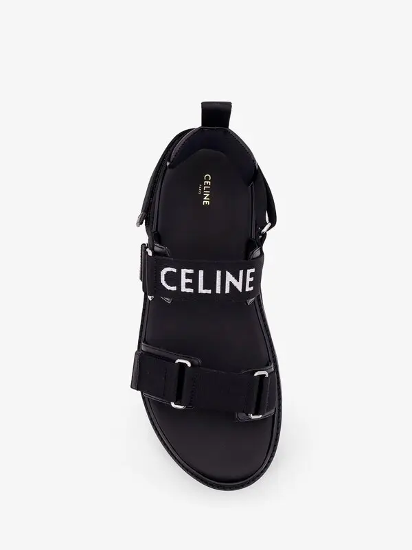 Celine Jacquard Canvas Sandals - Black