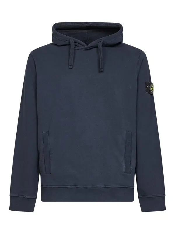 Stone Island Blue Stretch Organic Cotton Hoodie - Multicolor