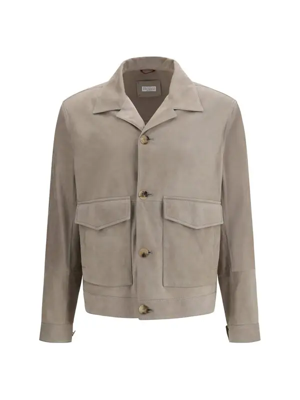Brunello Cucinelli Suede Jacket - Green