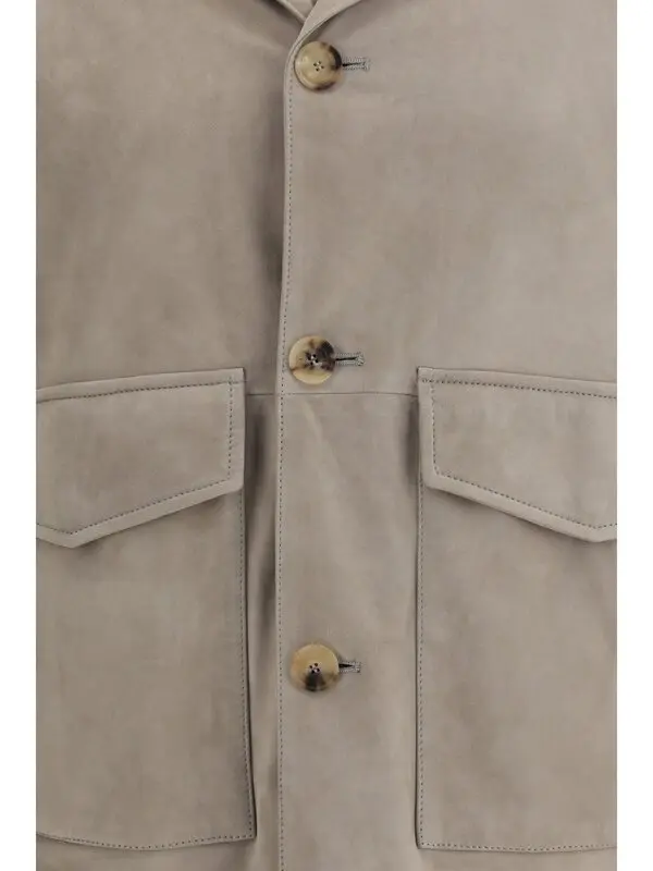 Brunello Cucinelli Suede Jacket - Green