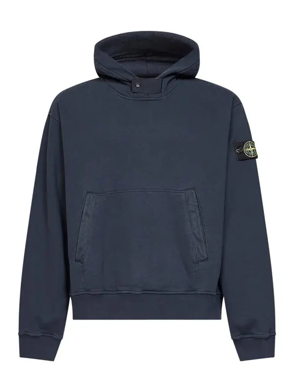 Stone Island Blue Organic Cotton Hoodie