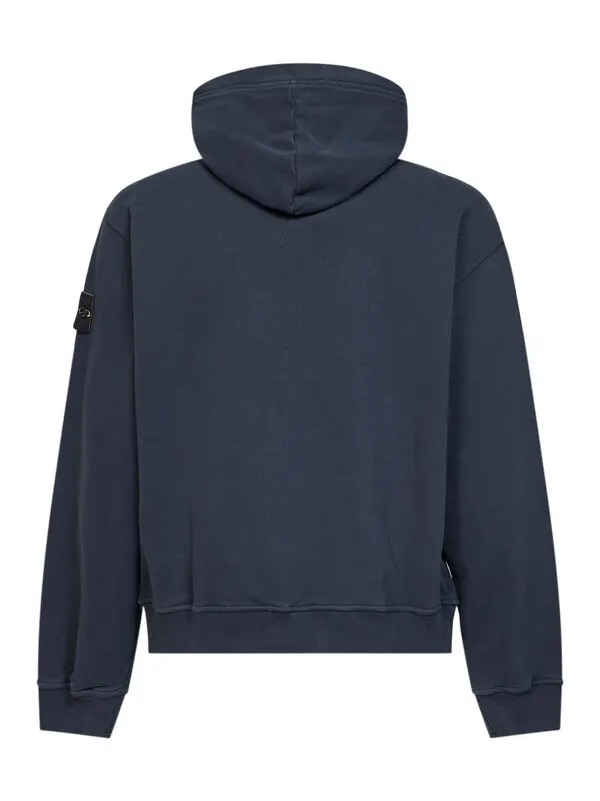 Stone Island Blue Organic Cotton Hoodie