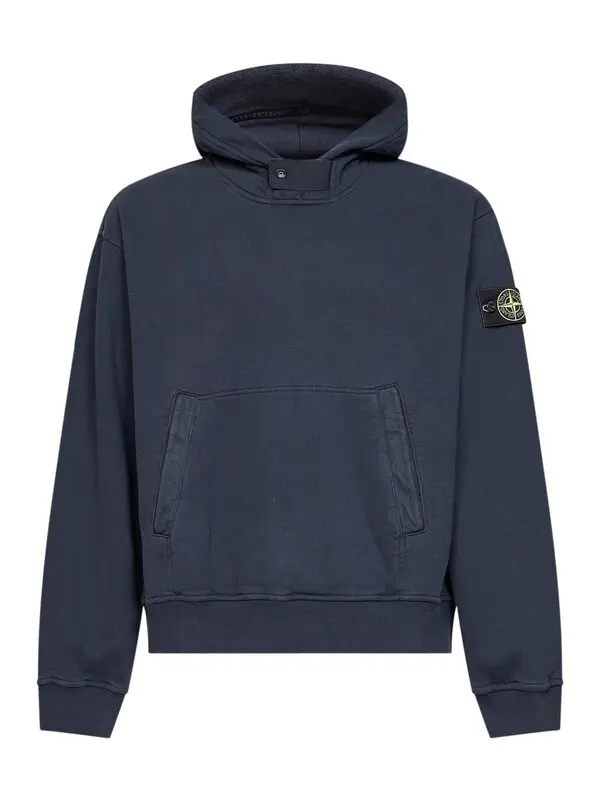 Stone Island Blue Organic Cotton Hoodie - Multicolor