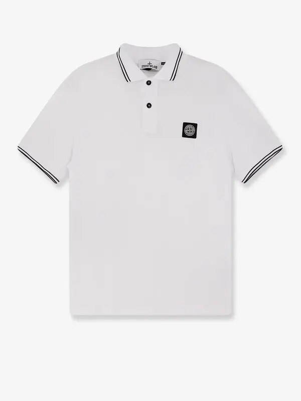 Stone Island Stretch Organic Cotton Polo Shirt - White